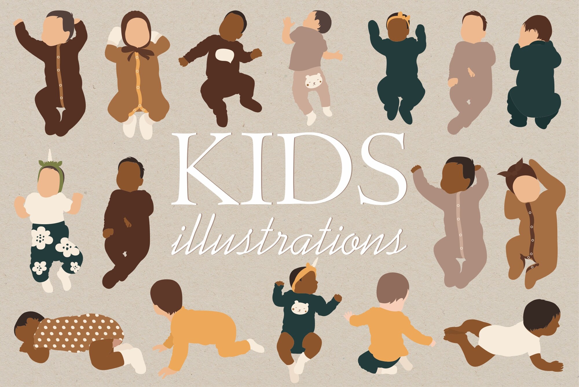 Kids illustration Newborn baby Abstract kids for posters | Etsy