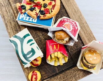 Uncut Miniature Fast Food Pre-printed Sheets: Miniature Box Templates ...