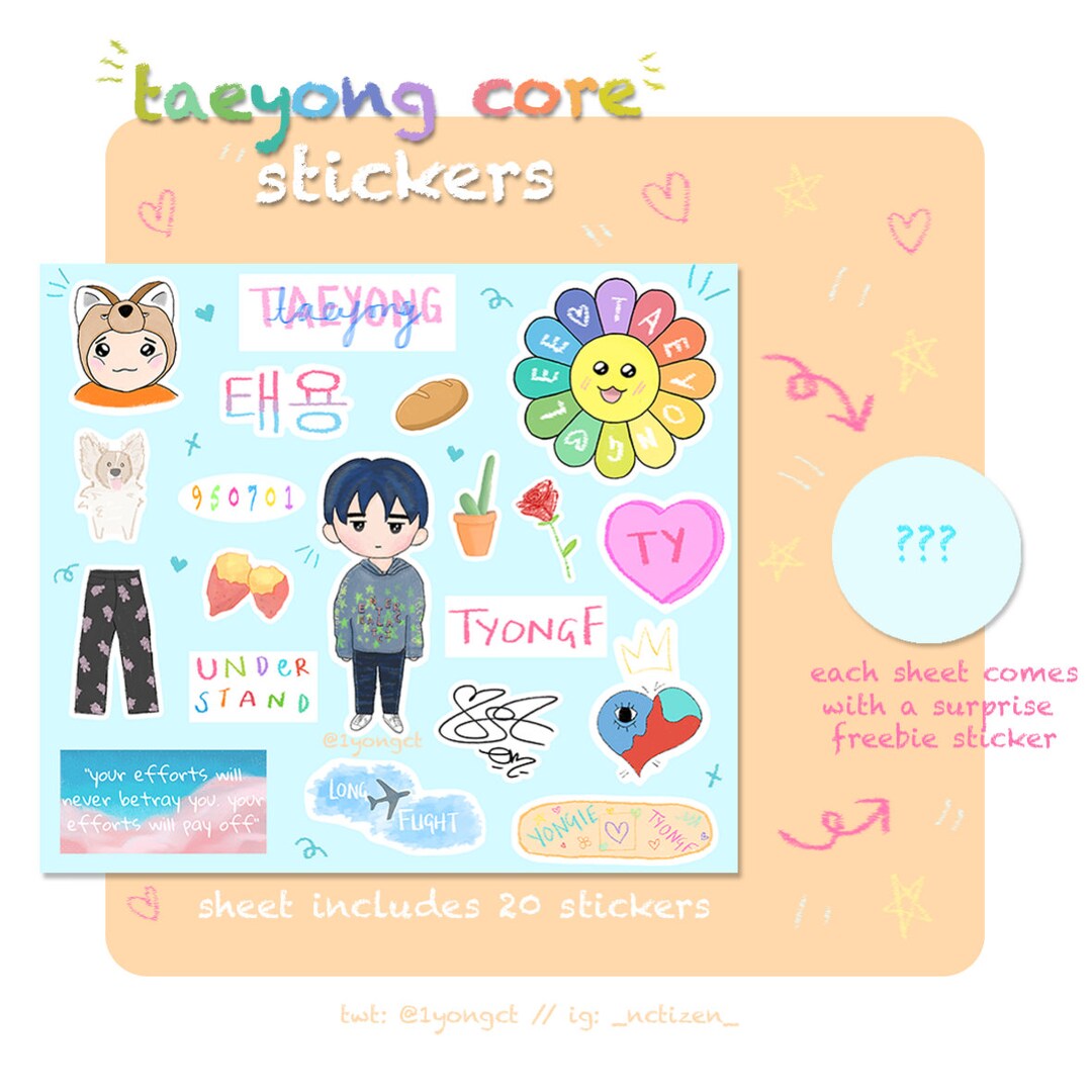 NCT 127 Taeyong Core Sticker Sheet - Etsy