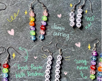 Letter Bead Earrings | Etsy