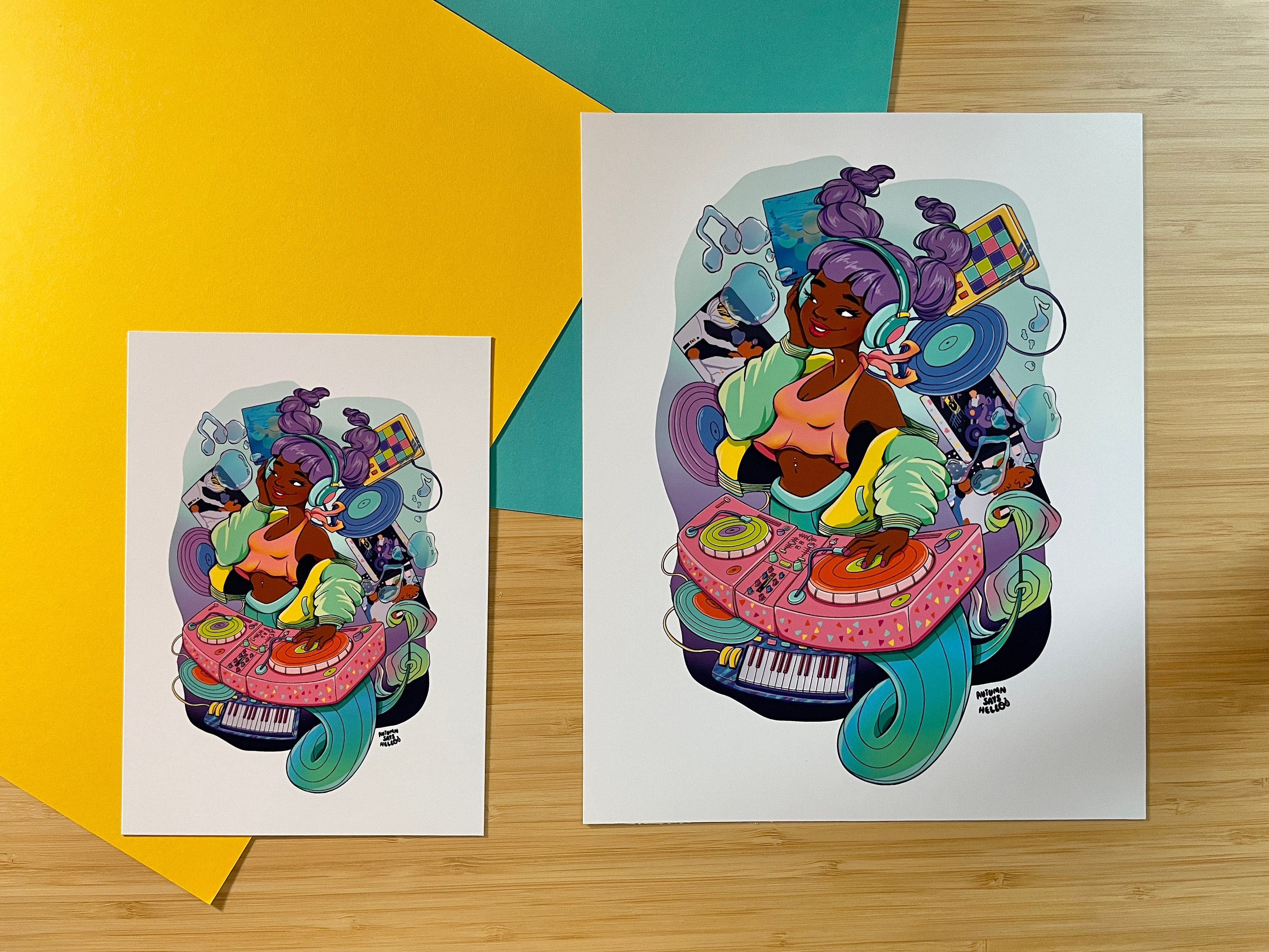 DJ Mermaid | Mermay 2022 | Original Art Print - Etsy