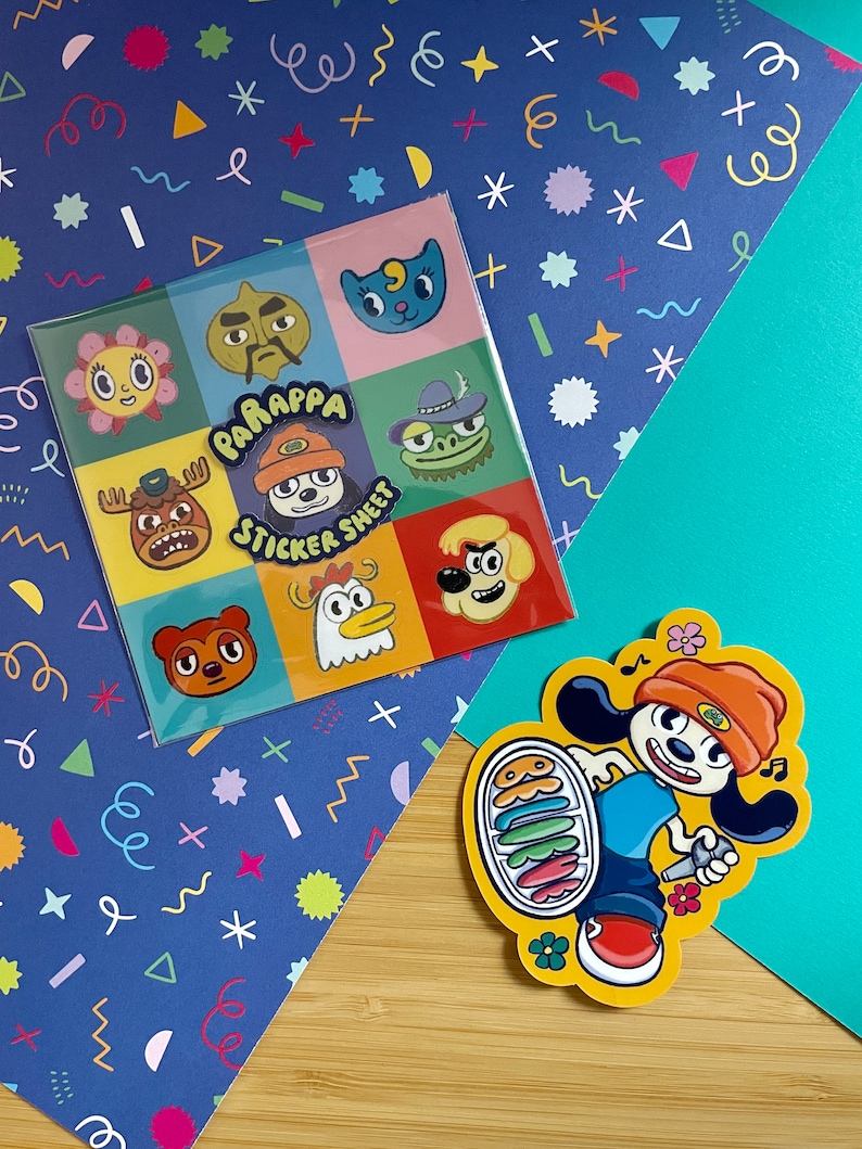 Parappa & Friends | Matte Die Cut Sticker Sheet - Etsy