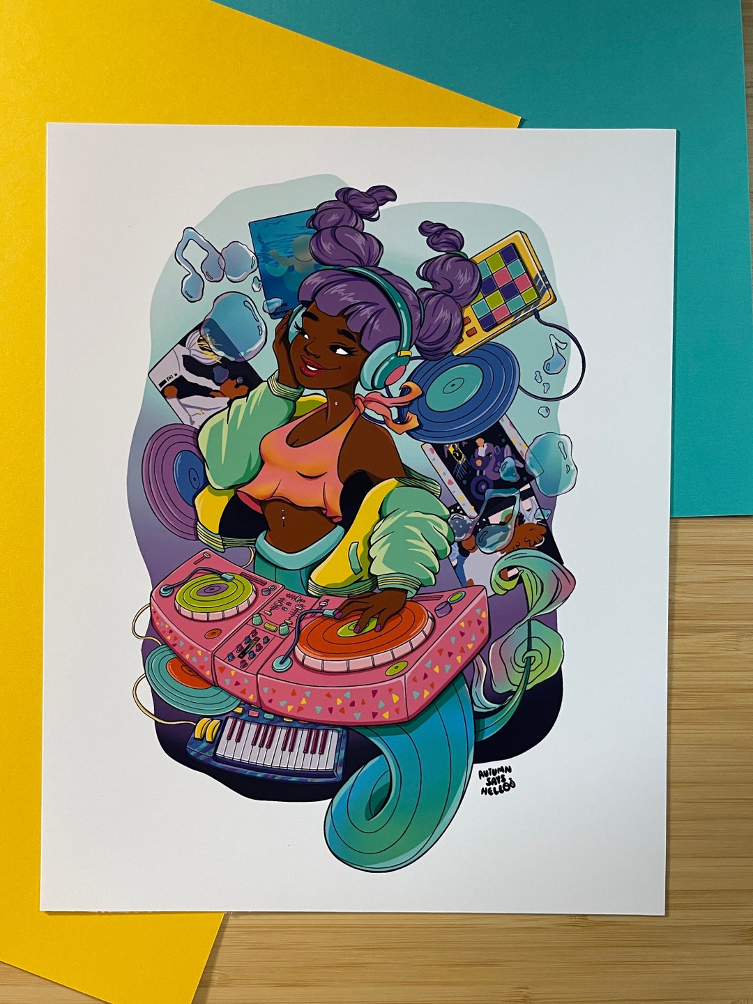 DJ Mermaid | Mermay 2022 | Original Art Print - Etsy