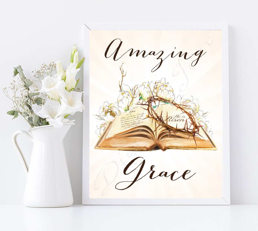 Amazing Grace Printable Jesus Printable Resurrection Cross - Etsy