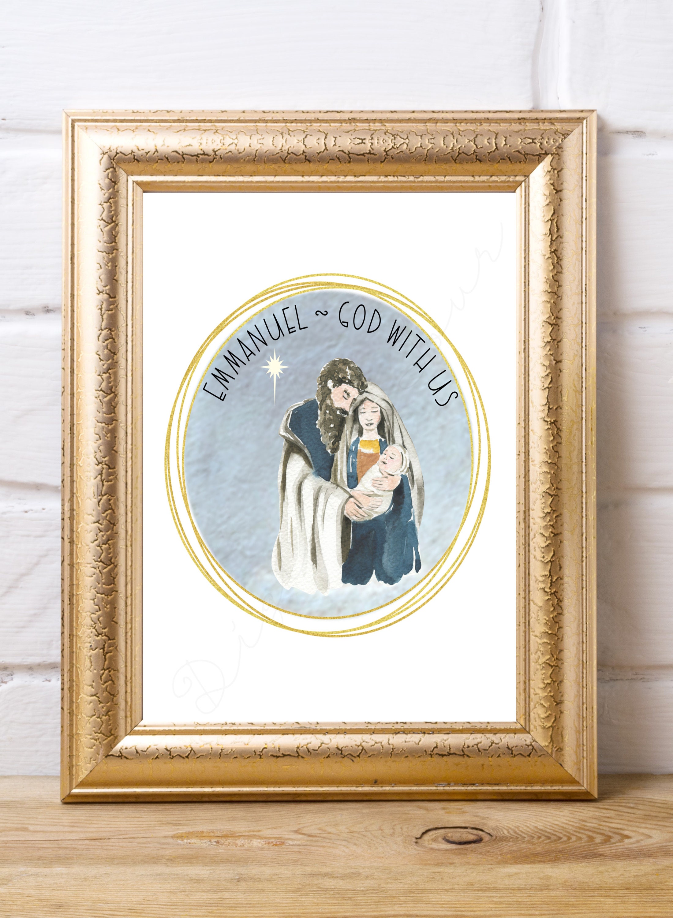 Christmas Printable, Emmanuel God With Us, Birth of Jesus Printable ...