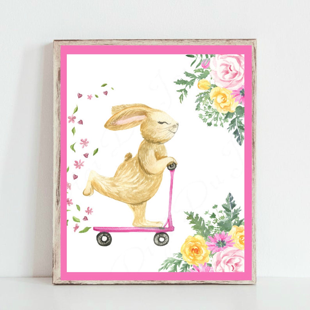 Spring Printable, Kid's Room Printable, Nursery Printable, Bunny ...