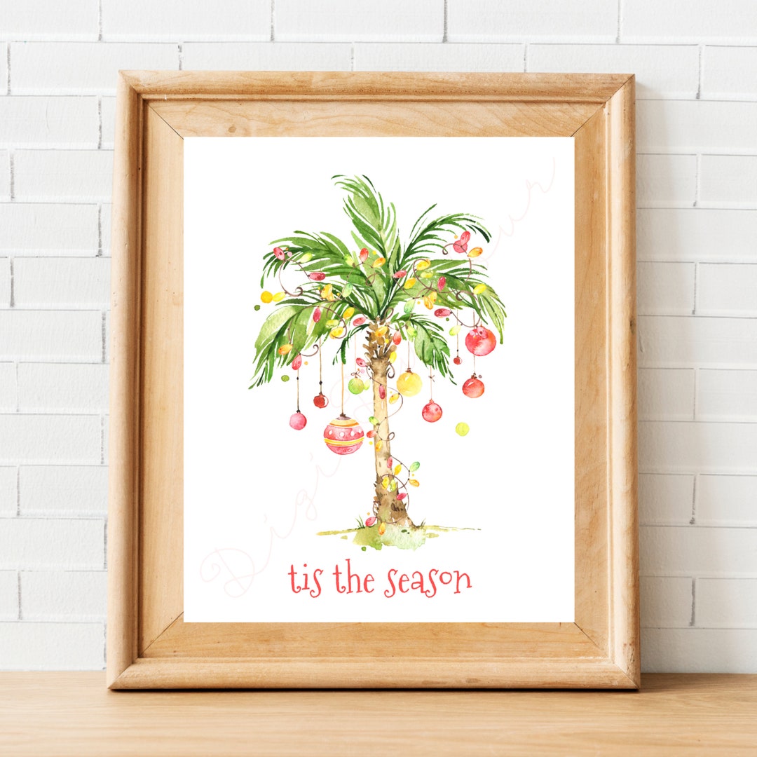 Christmas Printable, Instant Printable, Tropical Christmas Printable ...
