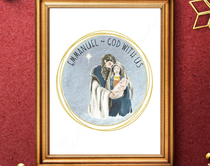 Digital DOWNLOAD Immanuel God With Us, Emmanuel,baby Jesus,manger, Lamb ...