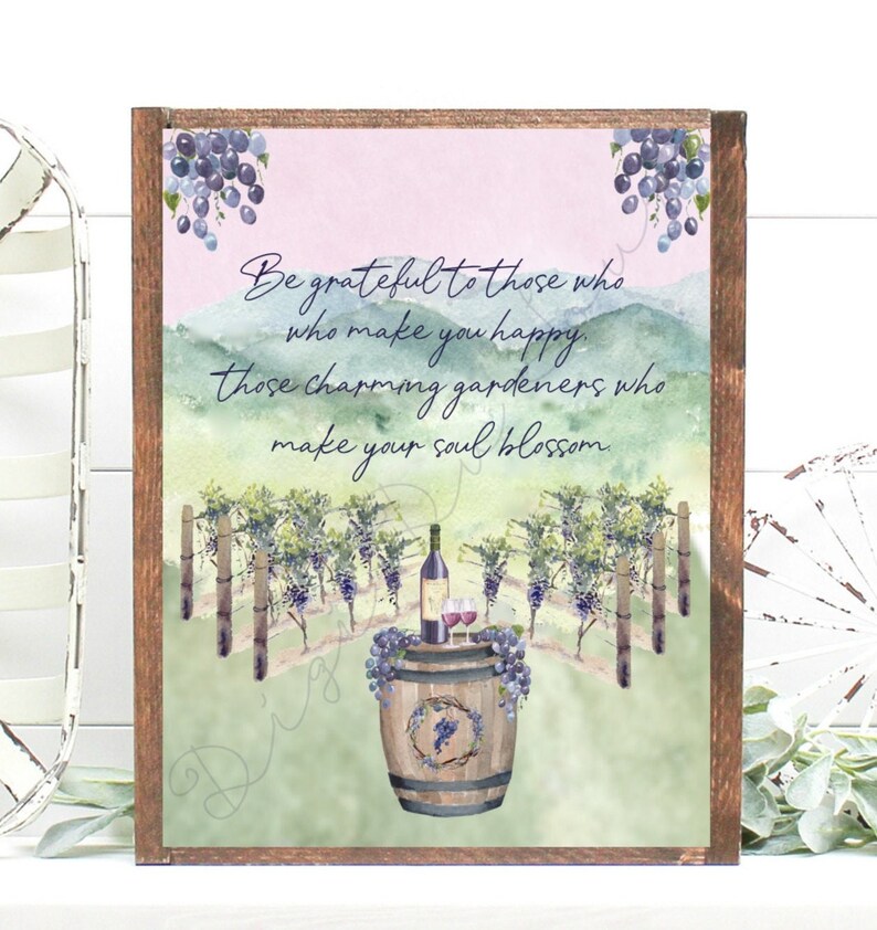 Vineyard Printable, Gardener Printable, Grateful Printable, Grapes ...