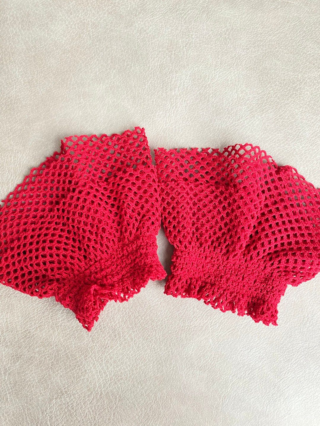 Detachable Red Cuffs,mesh Cuffs,gift for Her, Handmade Cuffs,detachable ...