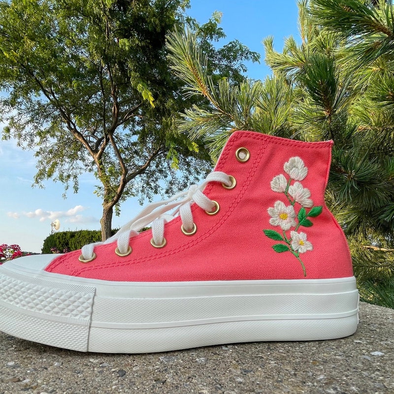 Embroidered Converse - Etsy