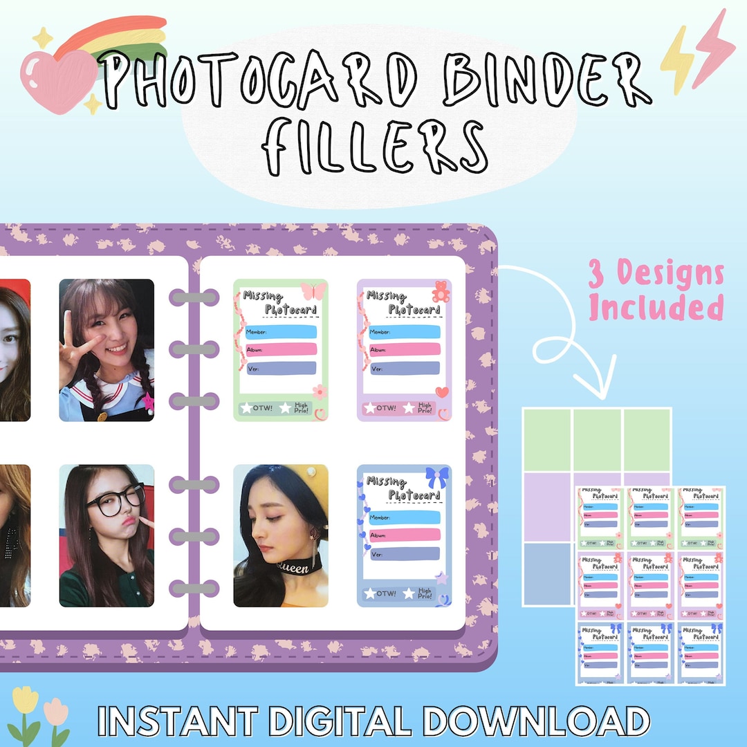 Kpop Missing Photocard Binder Filler / Placeholder: Colorful Polaroid Design [INSTANT DOWNLOAD ...