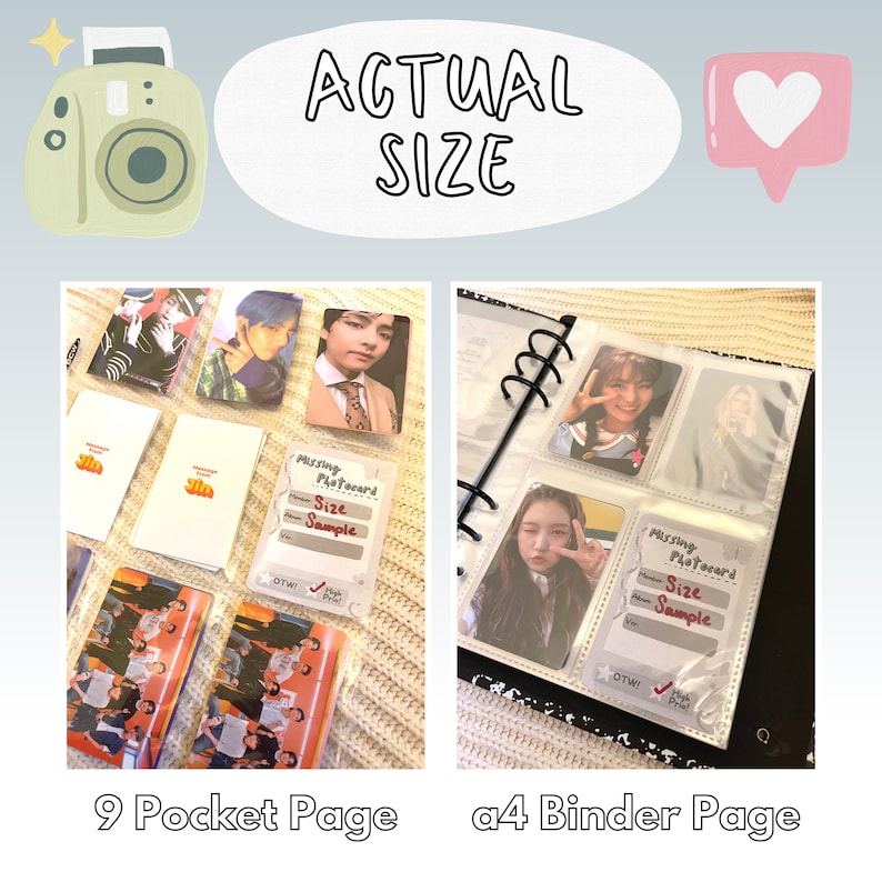 Kpop Missing Photocard Binder Filler / Placeholder: Colorful Notebook ...