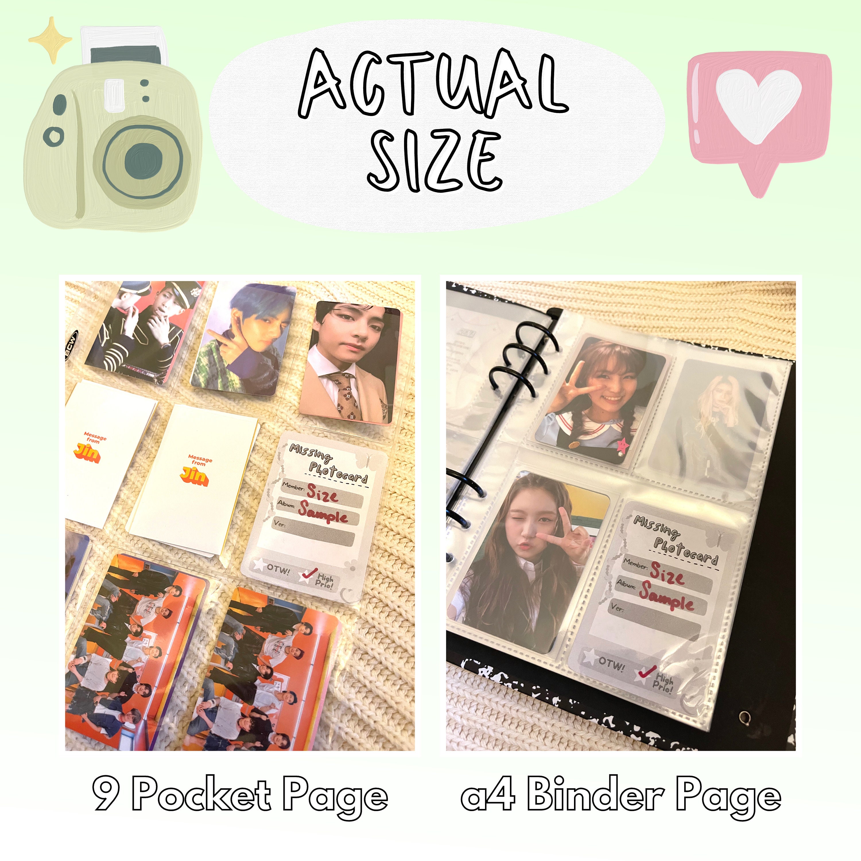 Kpop Missing Photocard Binder Filler / Placeholder: Colorful Notebook ...