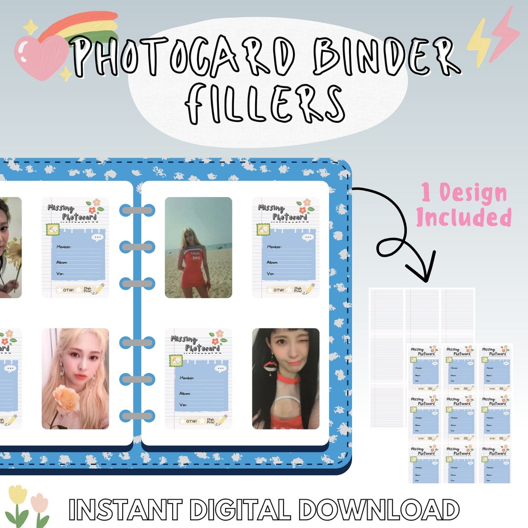 Kpop Missing Photocard Binder Filler / Placeholder: Colorful Notebook ...