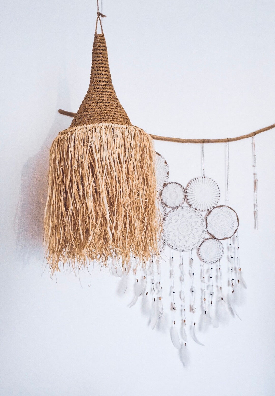 Raffia Lampshade, Boho Lamp, Bohemian Style, Boho Design, Wabi Sabi ...