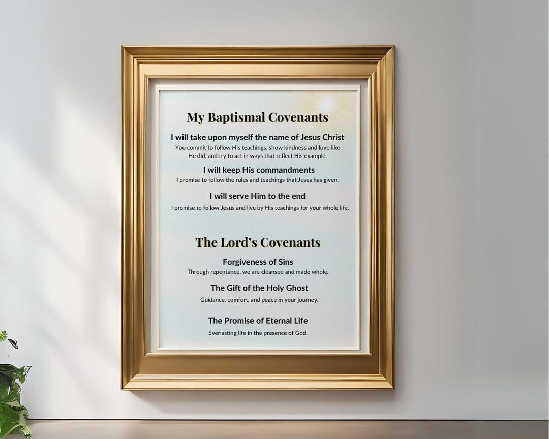 LDS Baptism Covenants Printable Art: Faith Keepsake (digital Download ...