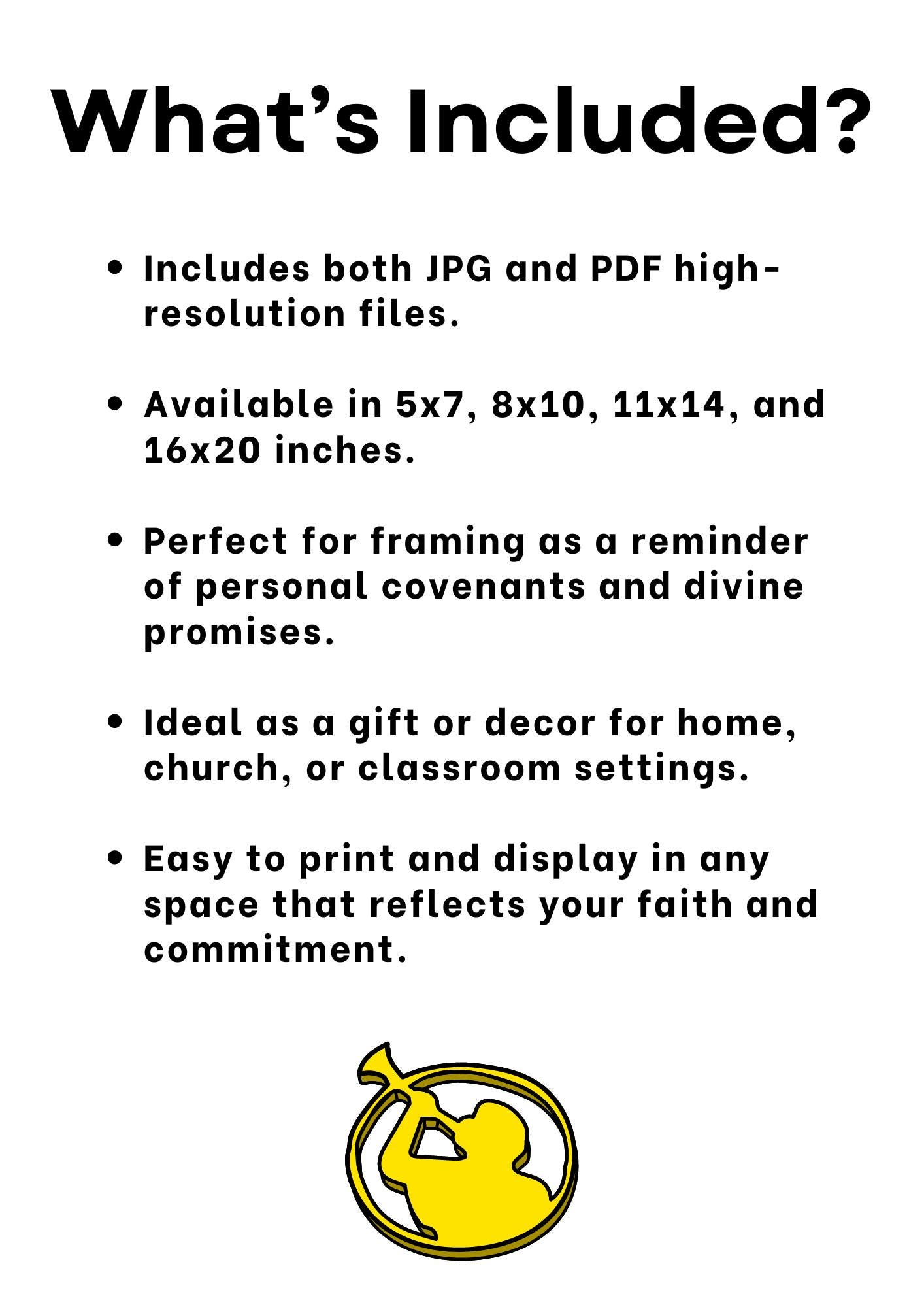 LDS Baptism Covenants Printable Art: Faith Keepsake (digital Download ...
