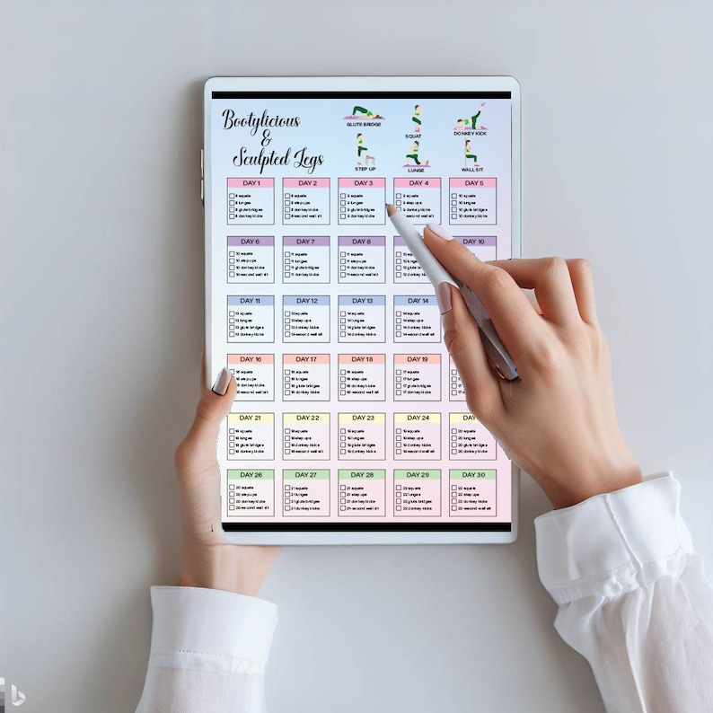 30 Day Leg & Butt Challenge: Home Workout Planner (digital Download) - Etsy