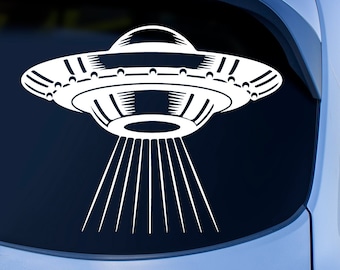 UFO Alien Abduction Vinyl Decal - Etsy