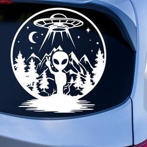 Alien Sticker Space Stickers for Cars Alien Peace Sign Outer Space ...