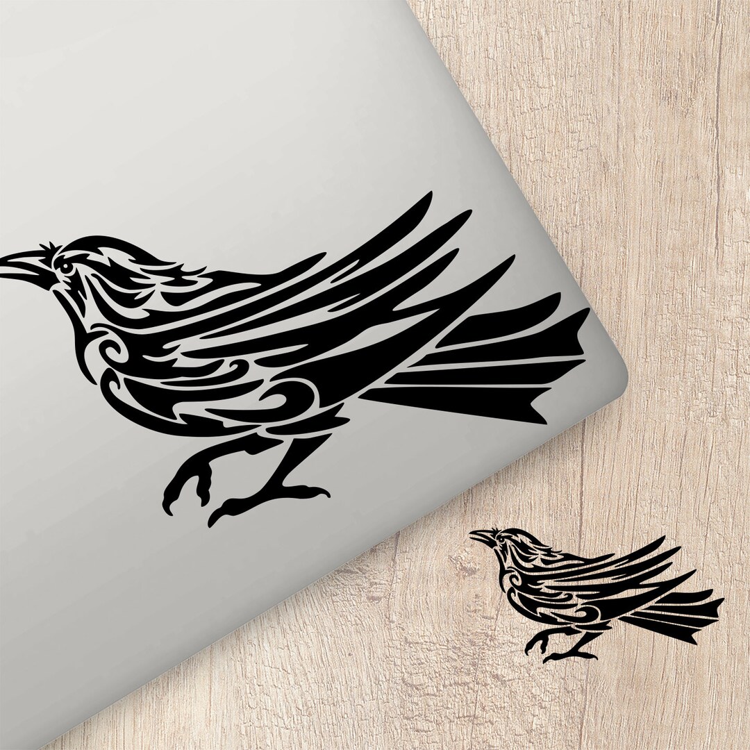 Tribal Crow Sticker Pagan Stickers for Cars Black Crow Quoth the Raven ...