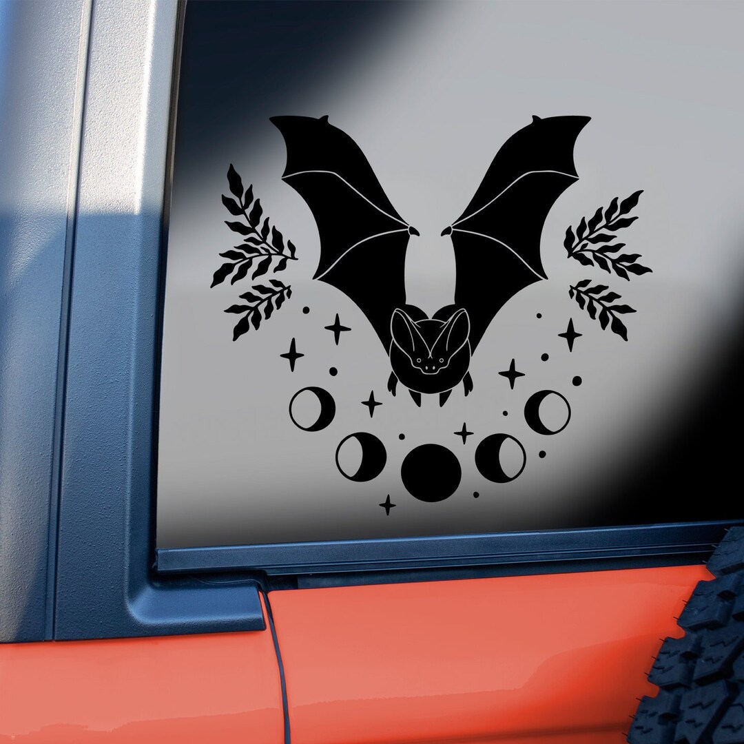Moon Phases Bat Sticker Pagan Stickers for Cars Vampire Bats Celestial ...