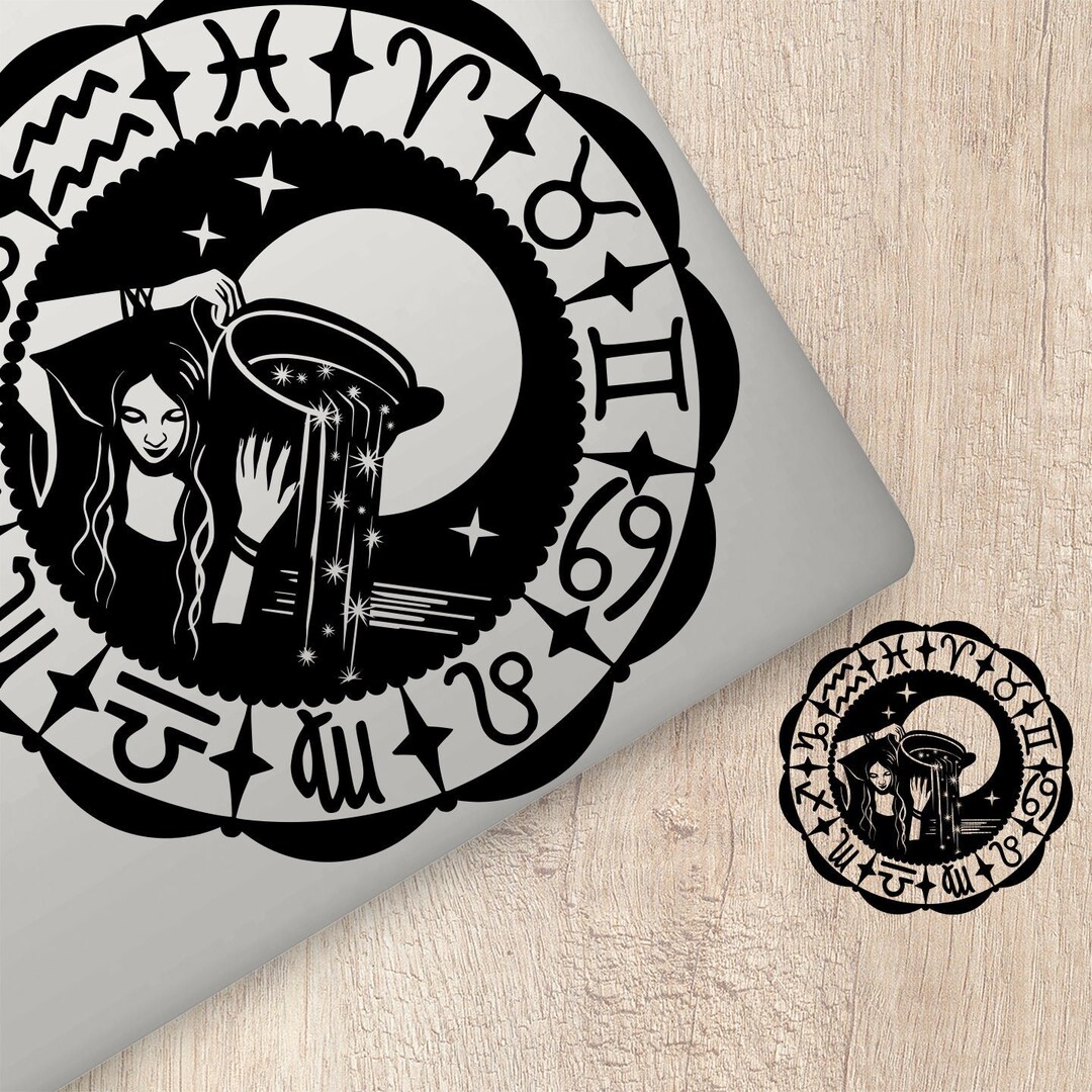Aquarius Sticker Zodiac Stickers for Cars Astrology Decal Star Signs ...