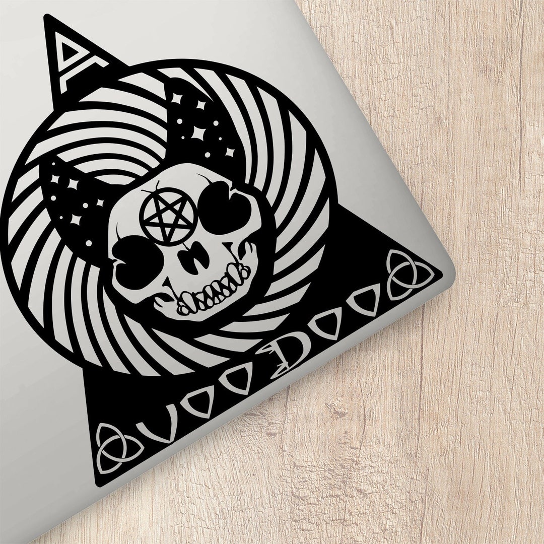 Voodoo Sticker Pagan Stickers for Cars Black Magic Cat Skull Pagan ...