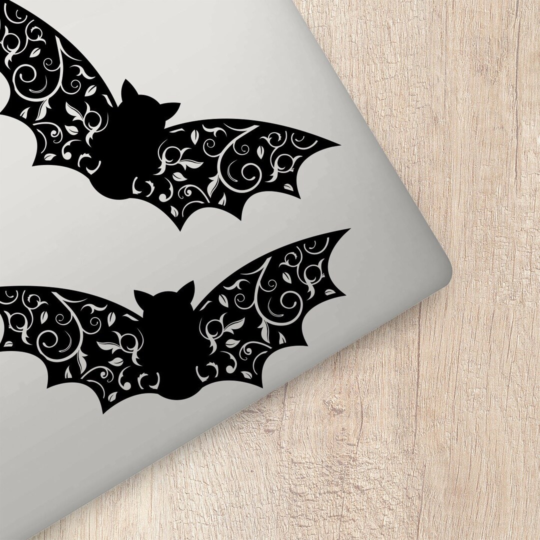 Bat Stickers Pagan Stickers Cars Fillagree Decorative Bat Silhouette ...