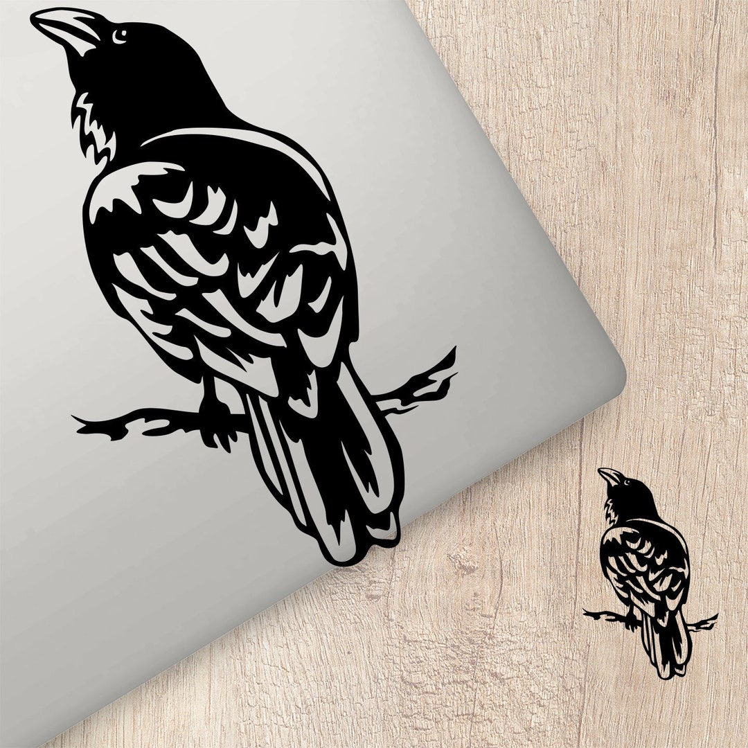 Black Raven Sticker Pagan Stickers for Cars Black Crow Quoth the Raven ...