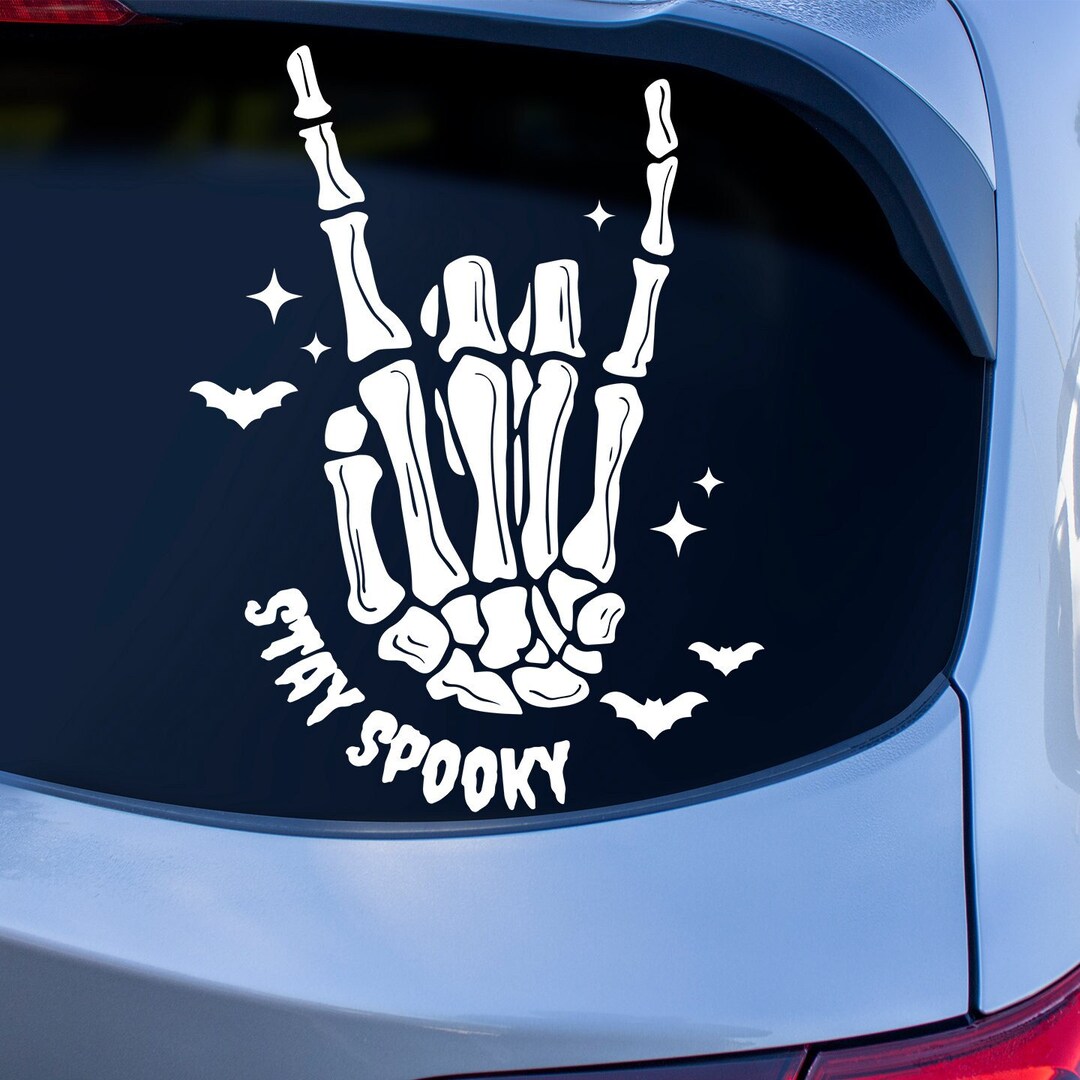 Stay Spooky Sticker | Pagan Stickers for Cars | Skeleton Hand | Rock on ...