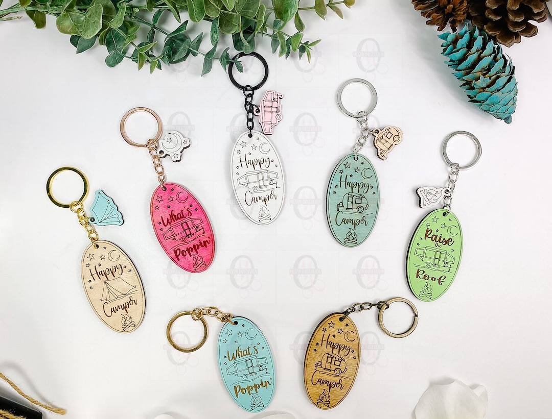 Happy Camper Keychain | What's Poppin' Keychain | 5 Total Keychain ...
