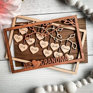 Personalized Family Tree Shelf Sitter: Engraved Names, Memorial Frame ...