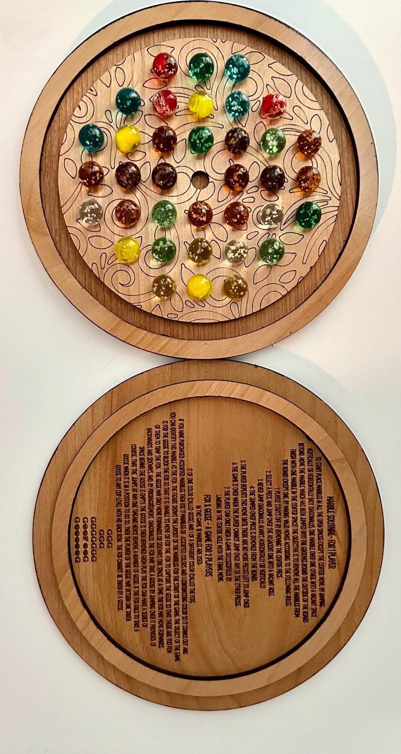 Marble Solitaire Game With or Without Cover - Etsy