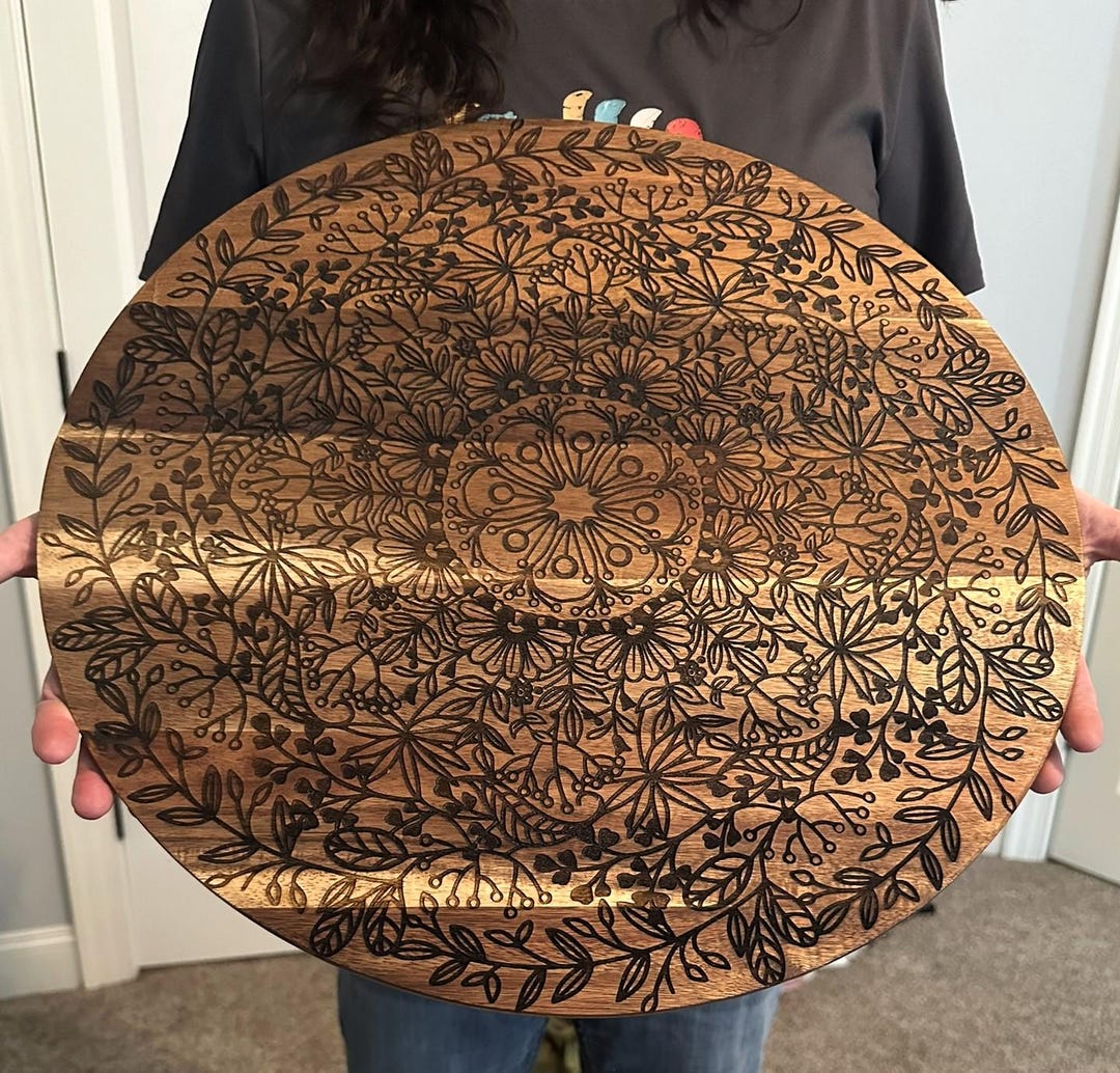 Acacia Wood Lazy Susan - Laser Engraved Design – 80+ Choices - Etsy