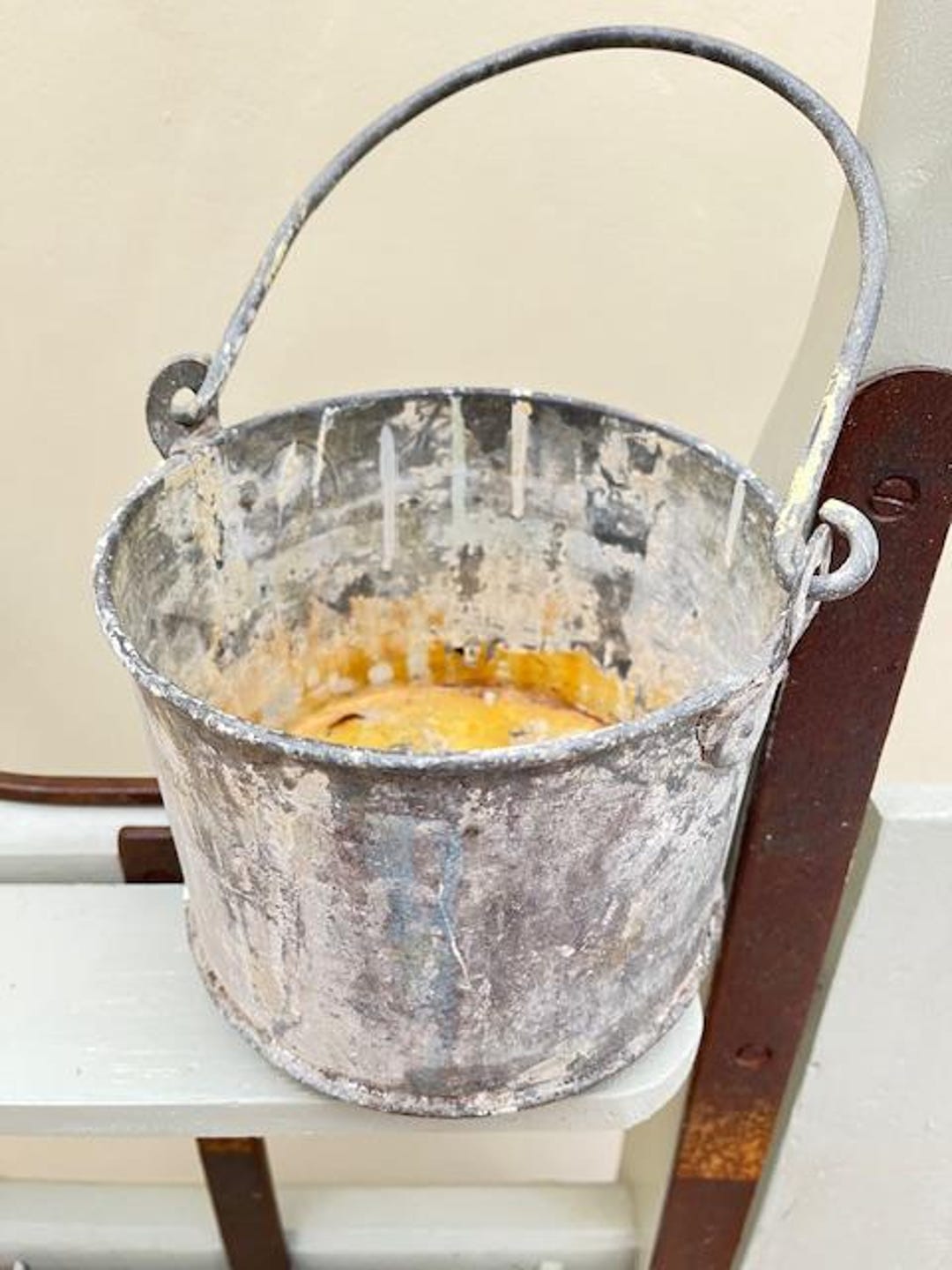 1950'S Vintage Painter's Galvanised Paint Bucket - Etsy