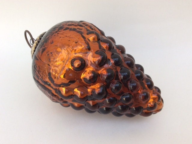 Original Kugel Antique German Amber Grape Cluster Christmas Tree Bauble ...