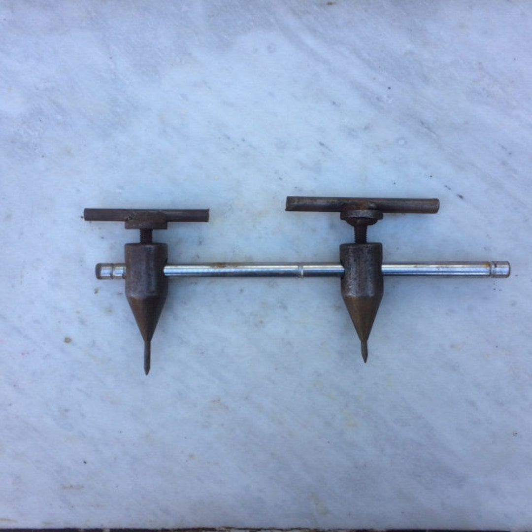 Large Vintage Pair of Steel Trammel Heads Complete With Steel Rod - Etsy
