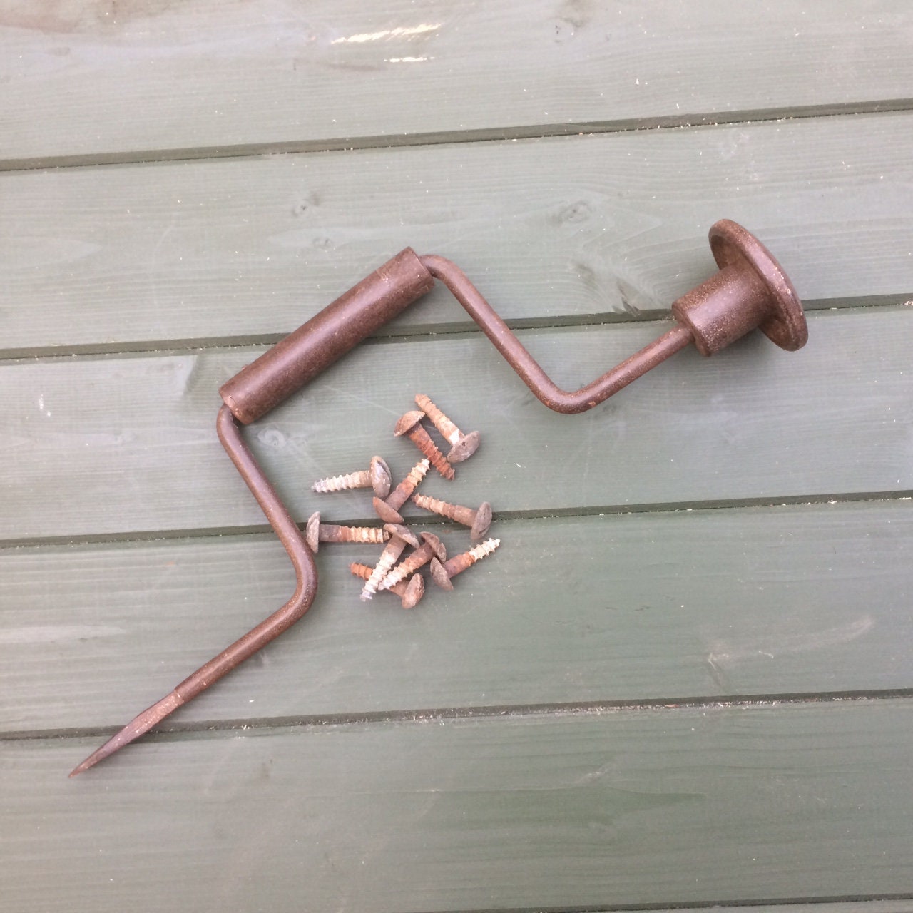 Vintage Brace Drill With Flat Screw Head Attachment Used on - Etsy