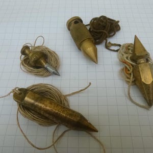 A Selection of Four Vintage Brass Plumb Bobs Complete With Line - Etsy