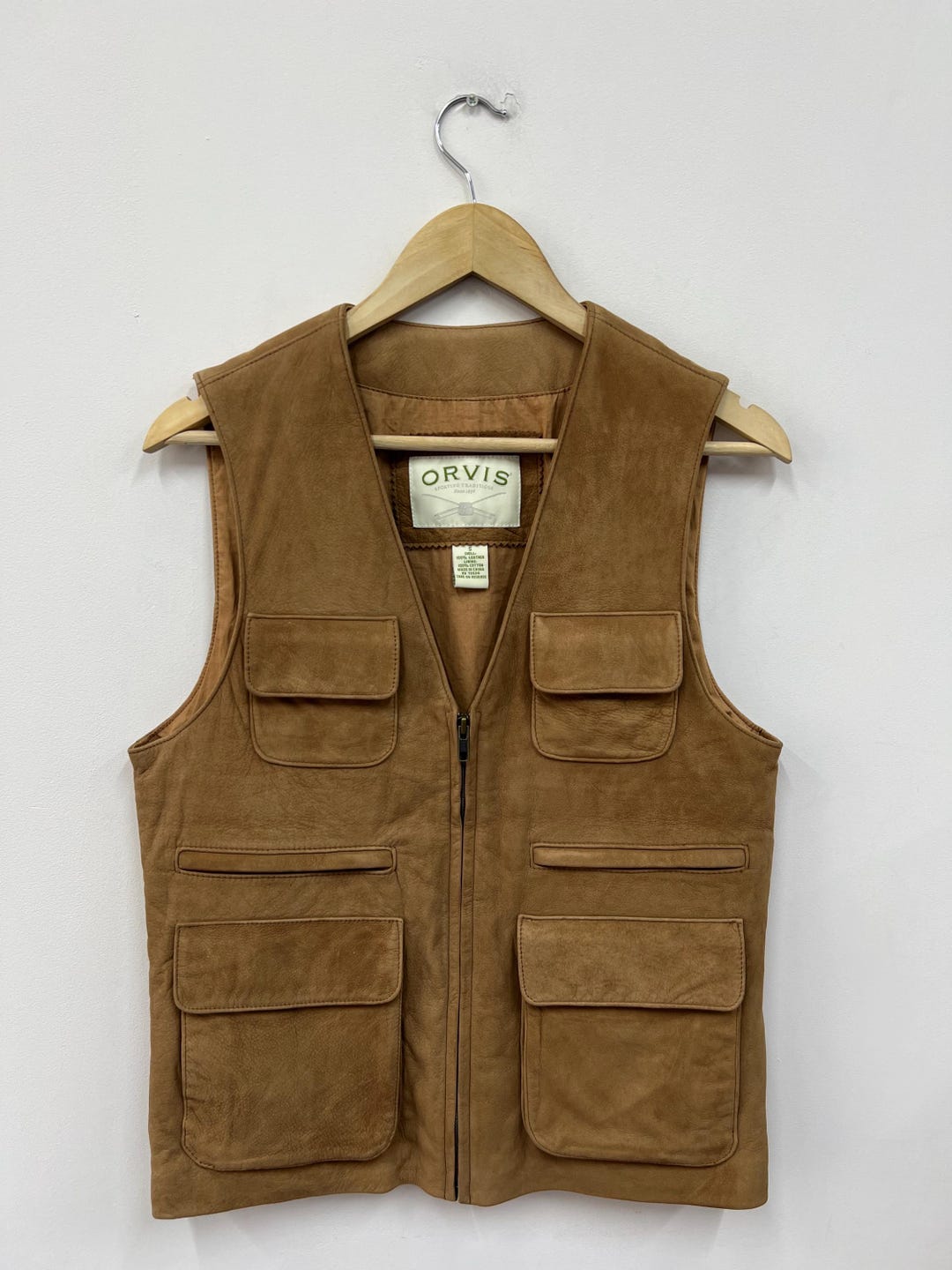 Orvis Leather Vest Gilet Jacket Men’s Size S - Etsy