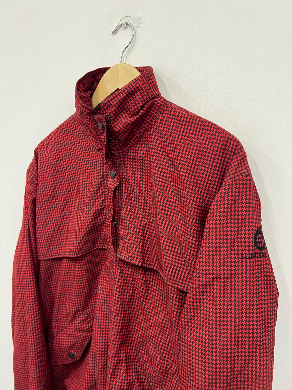Vintage Sunderland of Scotland Golf Jacket Anorak Red Black Windbreaker ...