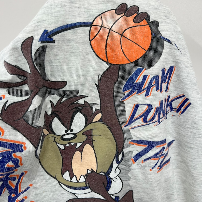 Vintage 1996 Space Jam Taz Slam Dunk Tee T-shirt Size L/M - Etsy