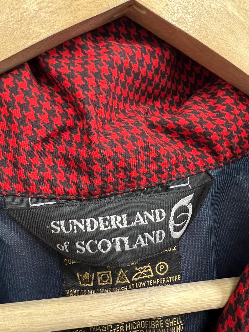 Vintage Sunderland of Scotland Golf Jacket Anorak Red Black Windbreaker ...