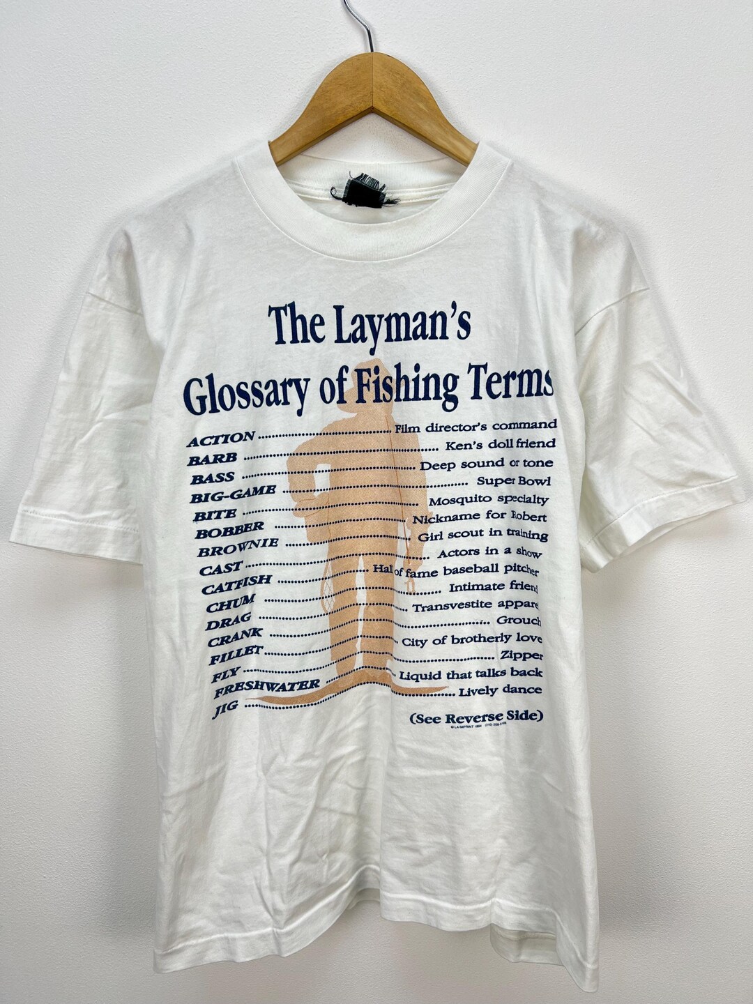 Vintage 1994 the Layman's Glossary of Fishing Terms Funny Shirt Size M ...