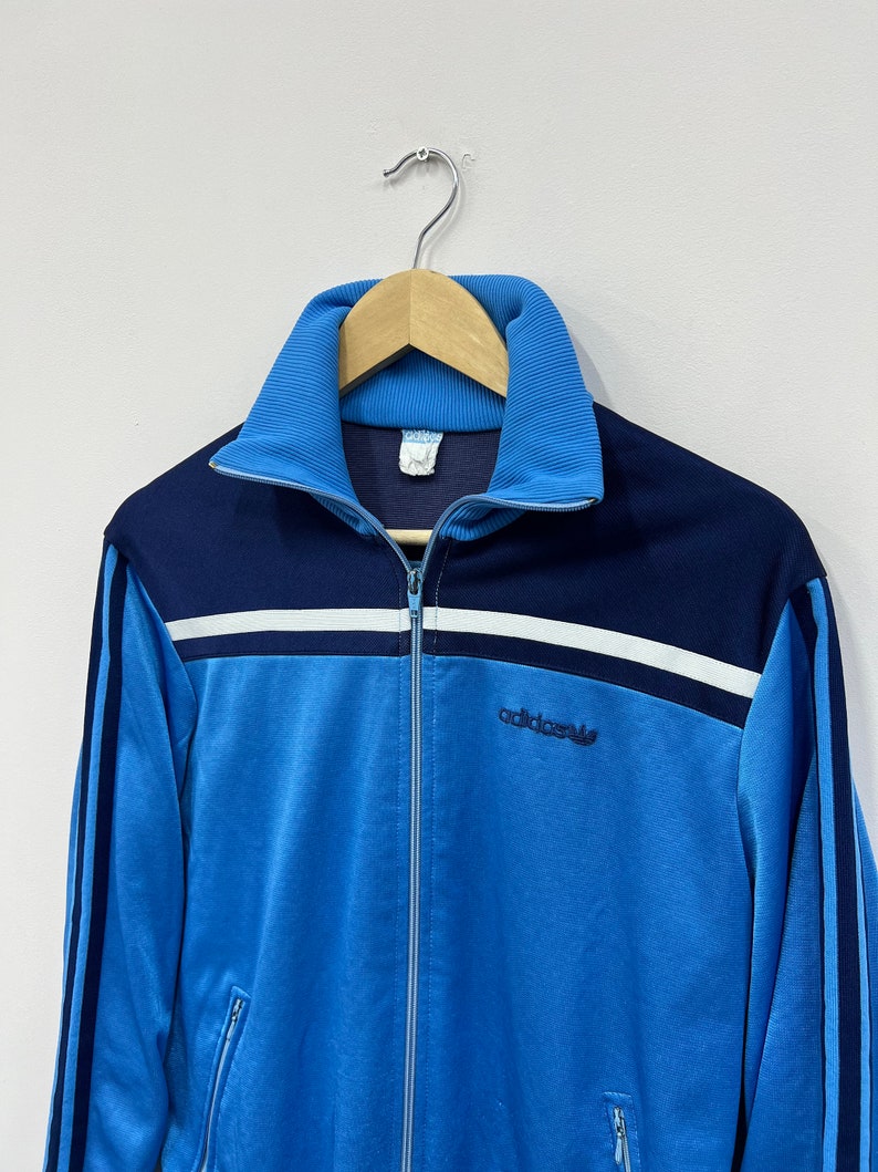 Vintage 80s Adidas Originals Track Top Jacket Blue Size S - Etsy