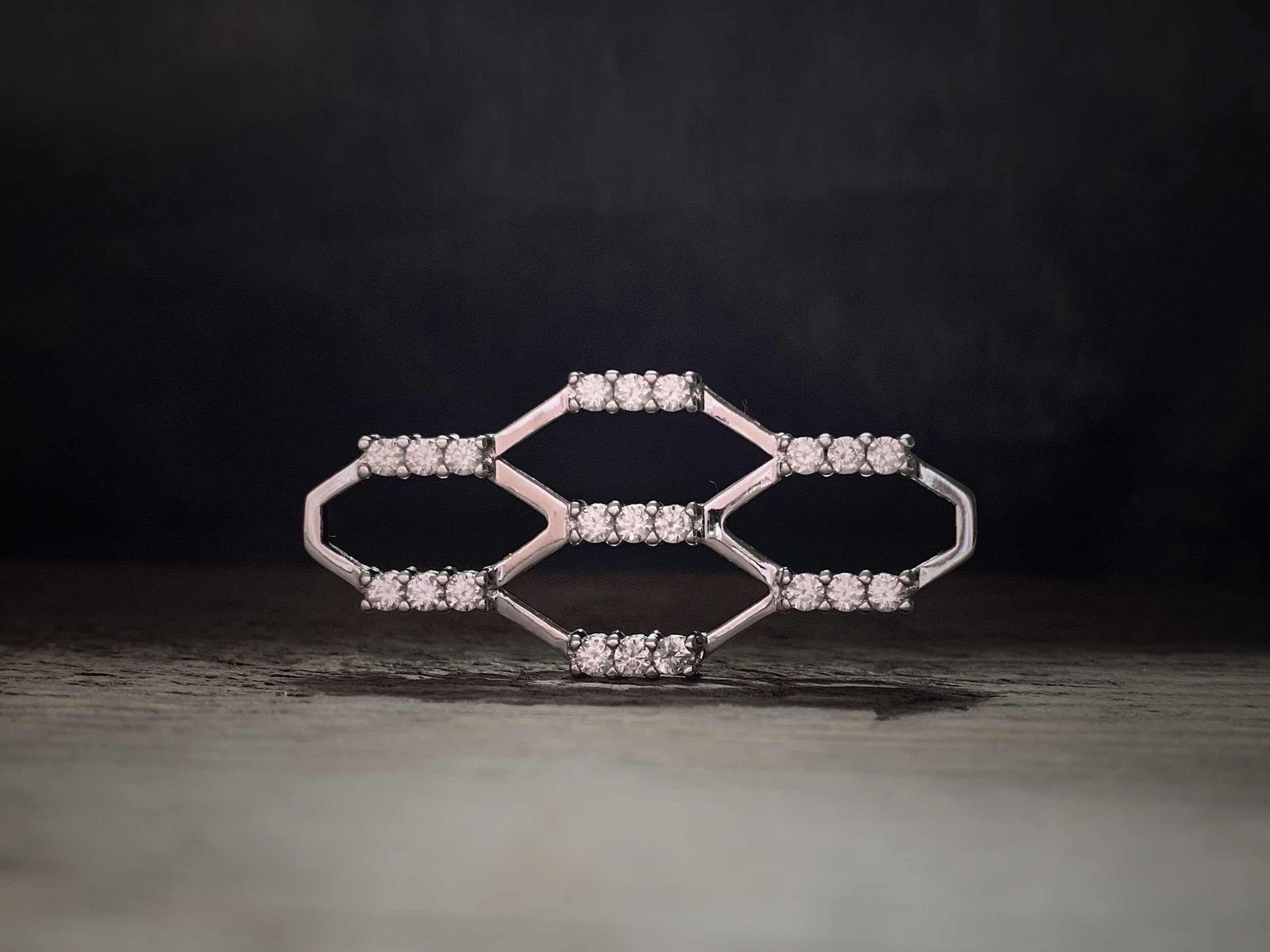Decorative Connector, STERLING SILVER, ZIRCONIAS, Honey Comb Connector ...