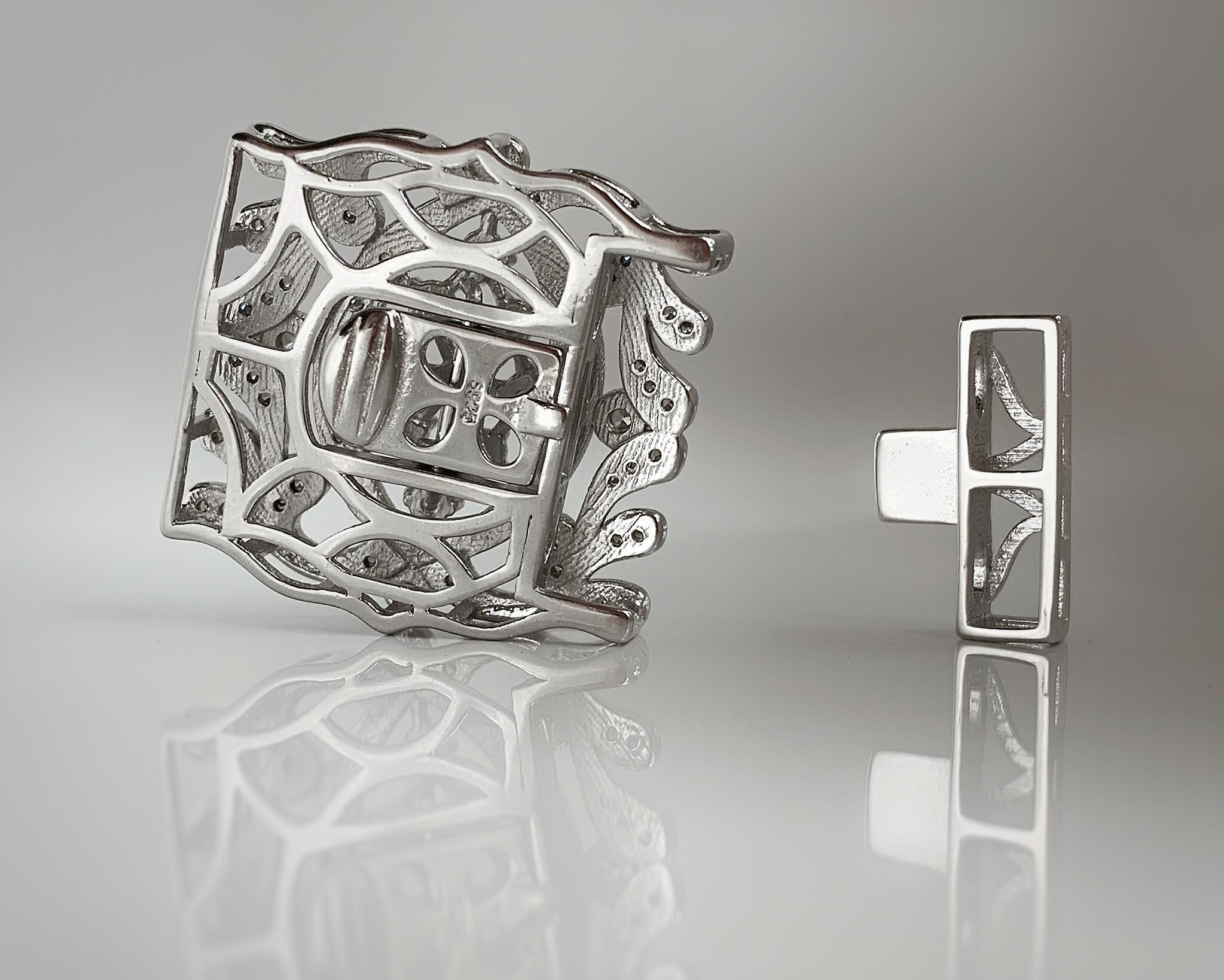 Decorative Clasp STERLING SILVER Box Clasp ZIRCONIAS - Etsy UK
