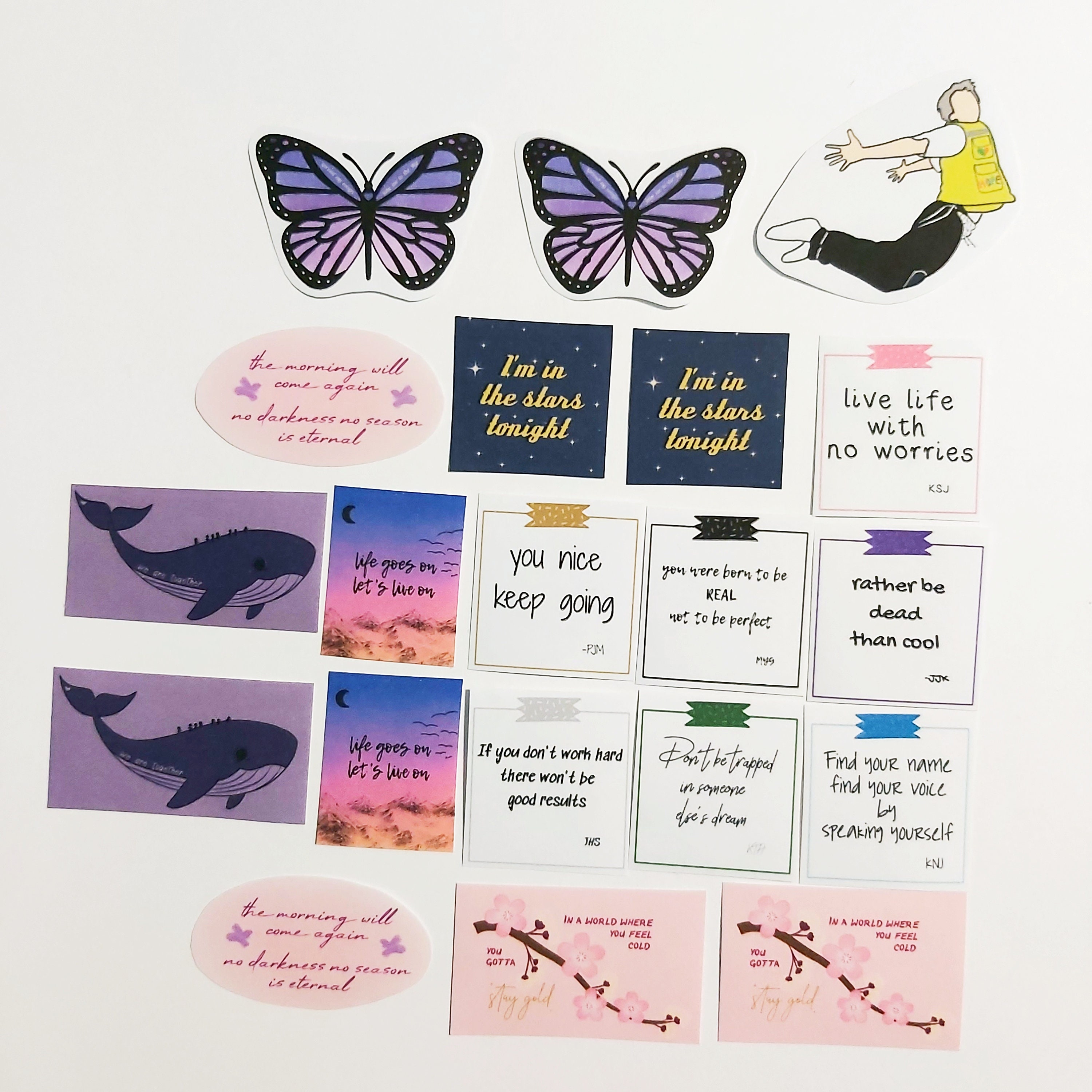 BTS bullet journal stickers 20ct / bts sticker pack / kpop | Etsy